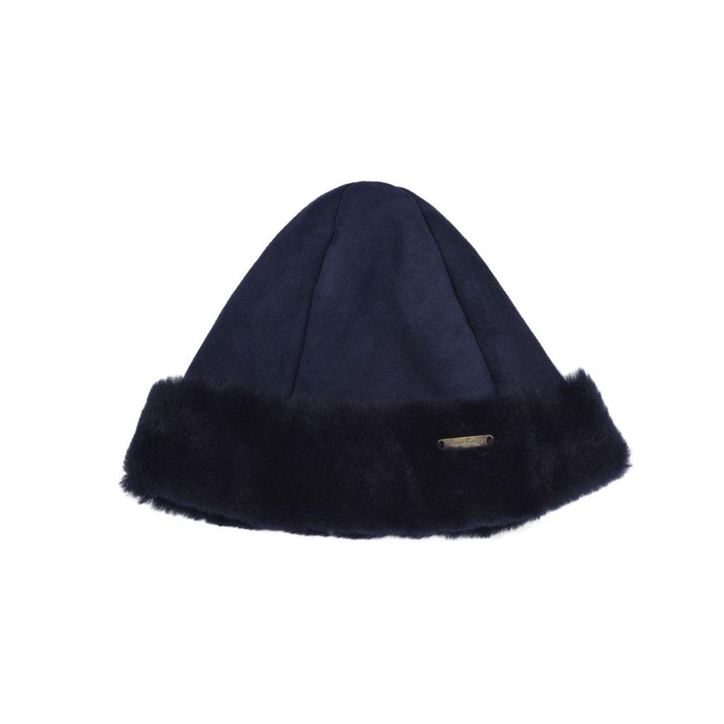 Sheepskin Beanie Navy Blue | Deane by Owen Barry - Owen Barry