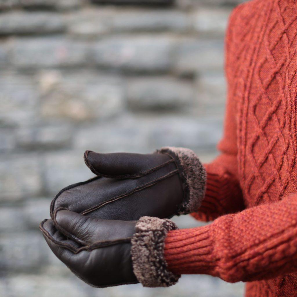 Sheepskin Mittens Brown Hurricane | M02 by Owen Barry - Owen Barry