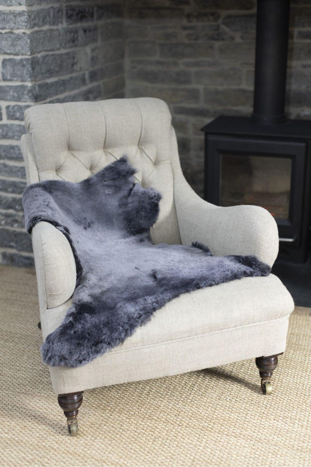 Sheepskin Throw/Rug British Graphito Grey | Single by Owen Barry - Owen ...