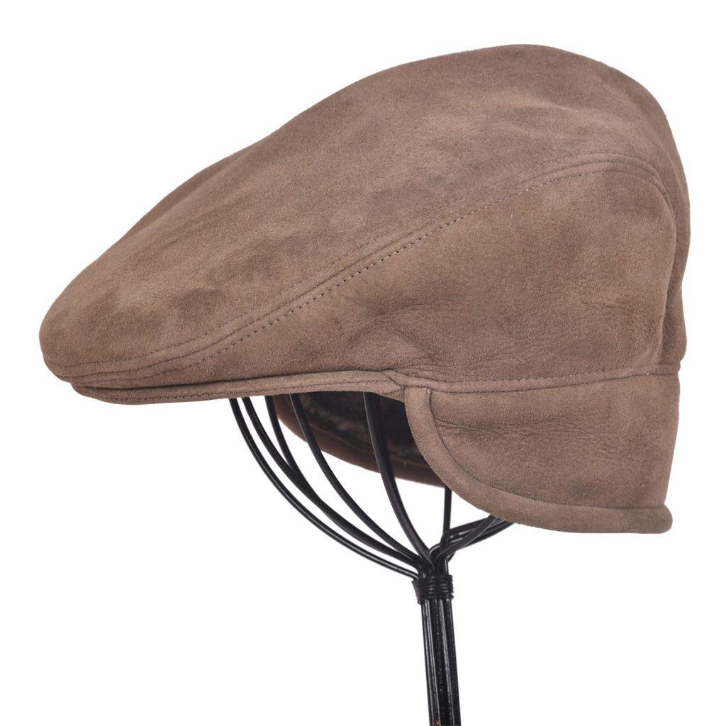 Sheepskin Driving Cap Brown Musk | Aster by Owen Barry - Owen Barry
