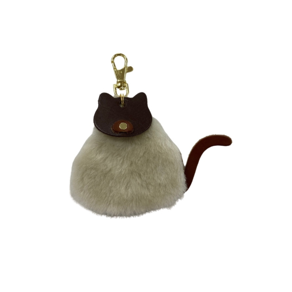 Sheepskin Keyring British Natural Cream | Cat Keyring by Owen Barry ...