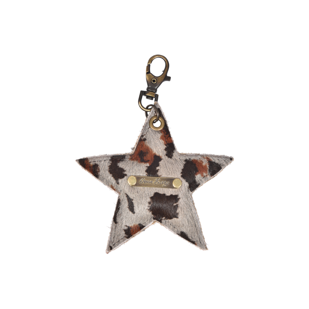 Cowhide Keyring Cloud Leopard | Star Keyring by Owen Barry - Owen Barry