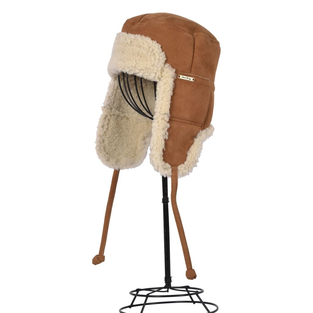 Sheepskin Trapper Hat Tan Brandy Cream | Garth by Owen Barry - Owen Barry