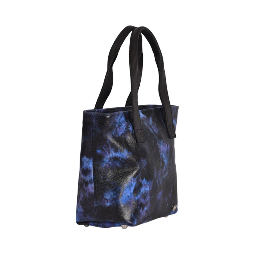 Leather Grab Bag Galaxy Blue/Black | Newman by Owen Barry - Owen Barry