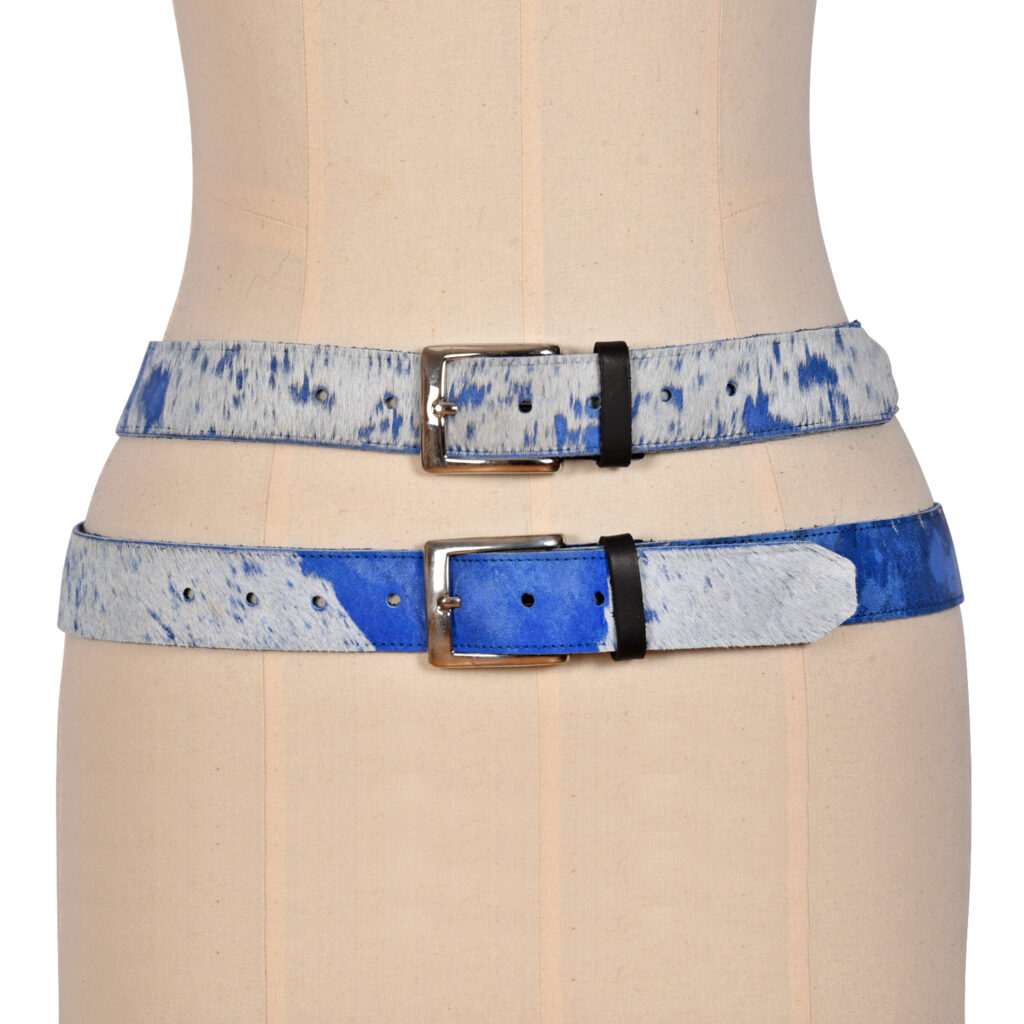 Cowhide Belt Royal Acido Blue | Jeans Belt by Owen Barry - Owen Barry