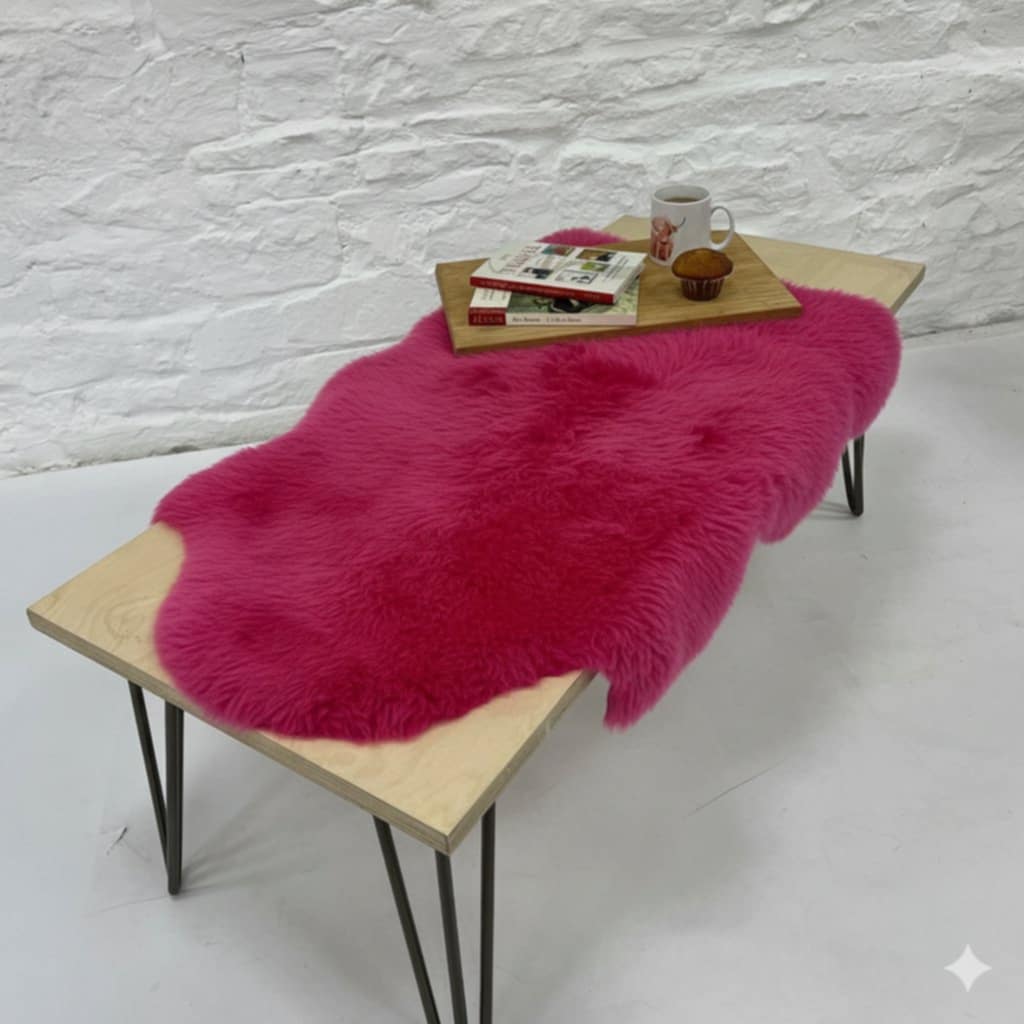 Sheepskin Rug British Luxe Fuchsia Pink | Single Rug by Owen Barry ...