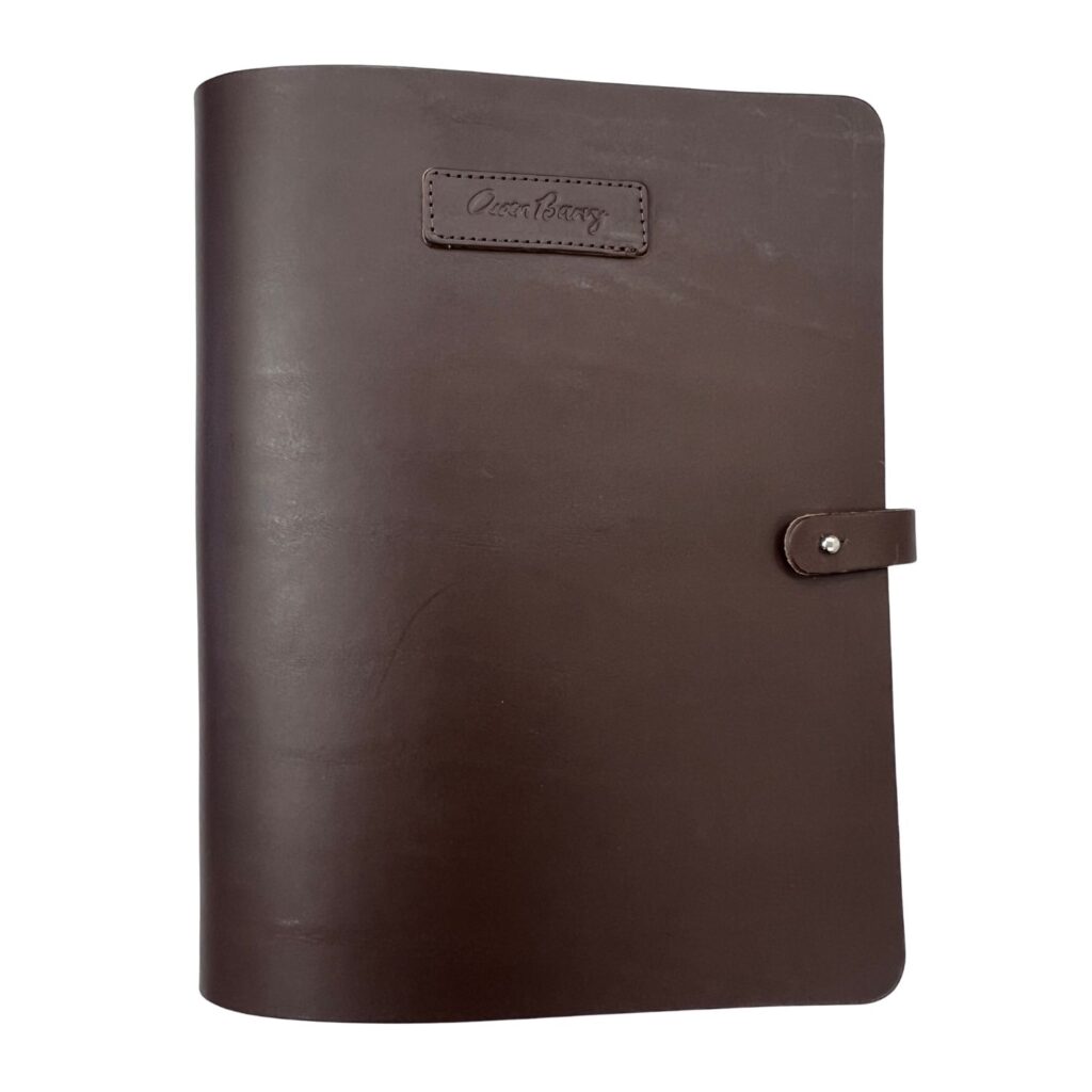 Leather Folder Ring Binder Brown | A4 by Owen Barry - Owen Barry